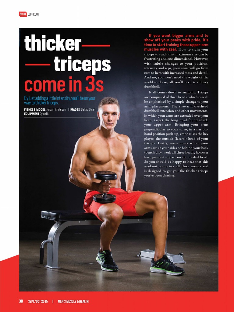 Build Thicker Triceps in 3 Exercises | PDF | Human Anatomy | Musculoskeletal System