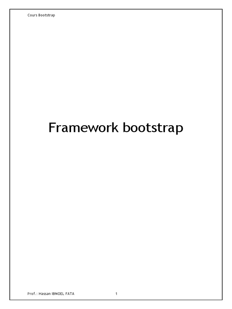 Cours Bootstrap | PDF | Bootstrap (Front End Framework) | Internet