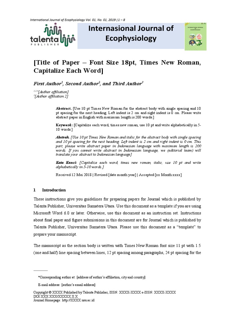 d1. Author Guidelines (Format) | PDF | Note (Typography) | Bracket