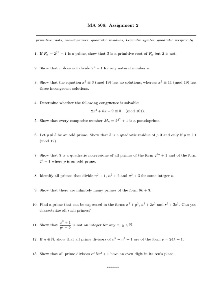 Assignment 2 MA506 | PDF