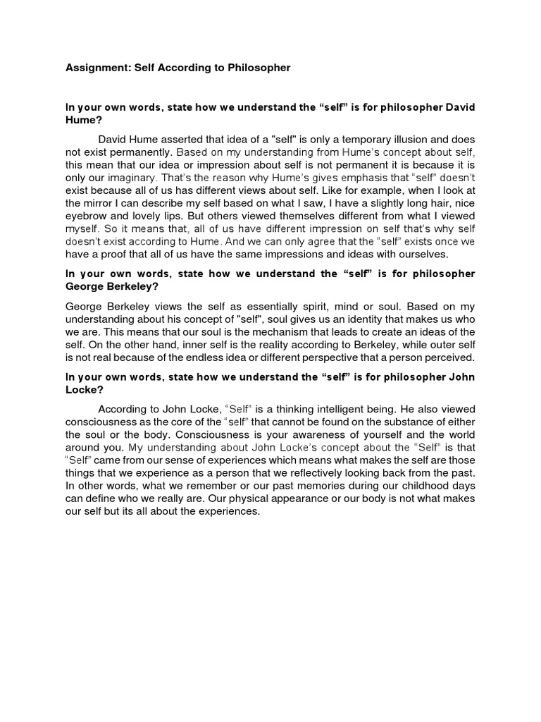 Self according to philosophers | PDF