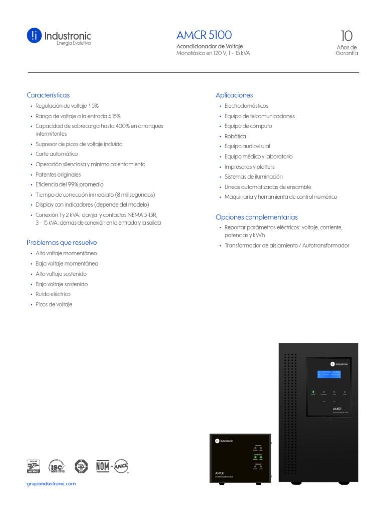 Acondicionador de Voltaje AMCR 5100 | PDF