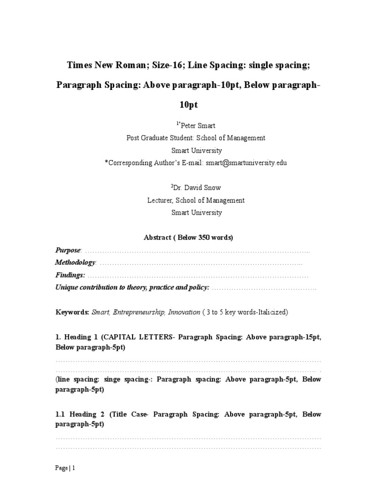 Formatting Guidelines for Academic Papers | PDF