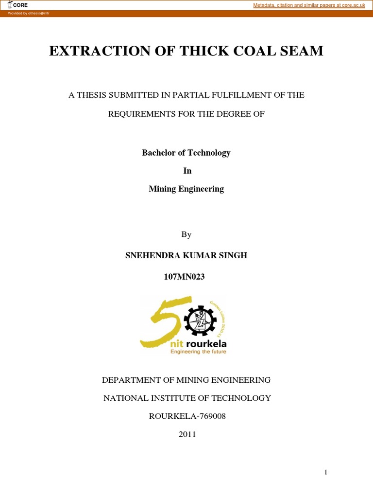 THCK Coal Seam by Longwall Mining | PDF | Coal Mining | Finite Element Method