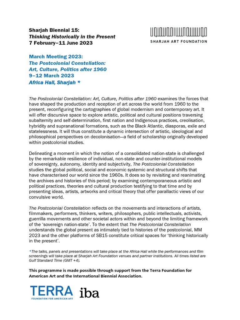 The Postcolonial Constellation: Art after 1960 | PDF | Postcolonialism ...