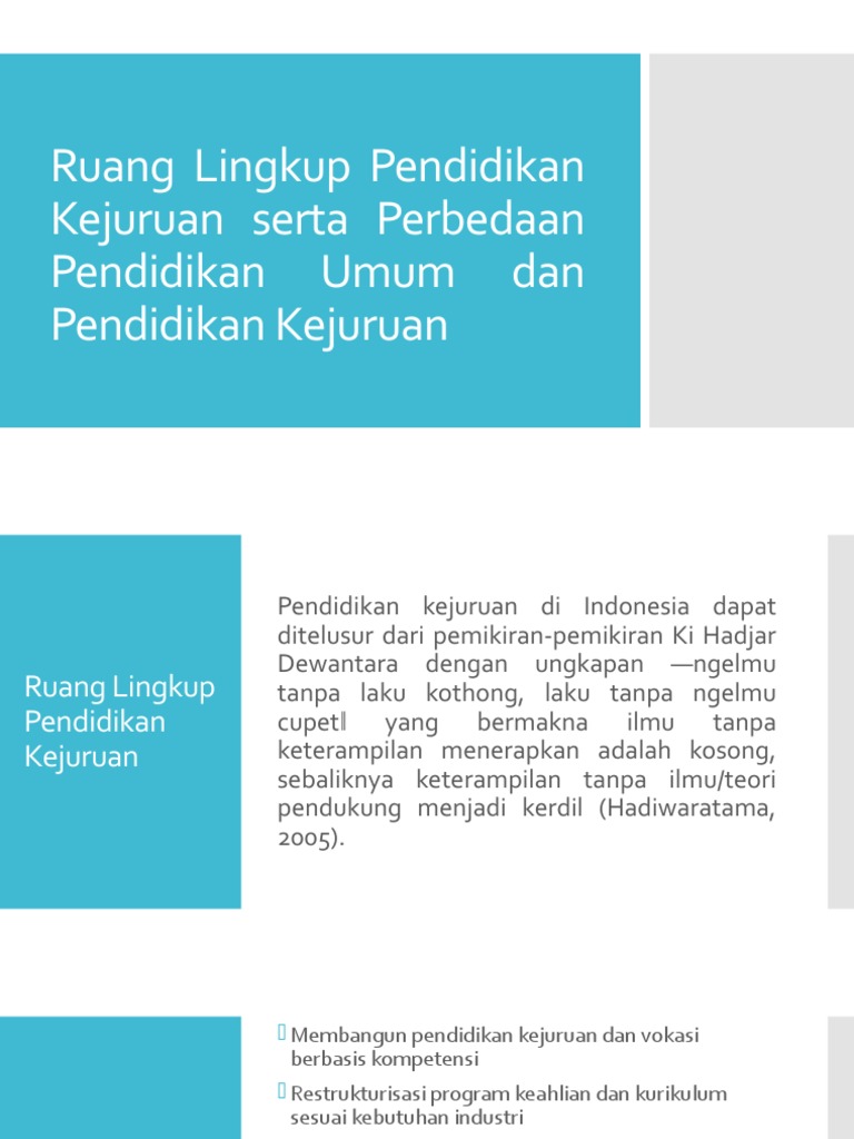 Ruang Lingkup Pendidikan Kejuruan Serta Perbedaan Pendidikan Umum Dan ...