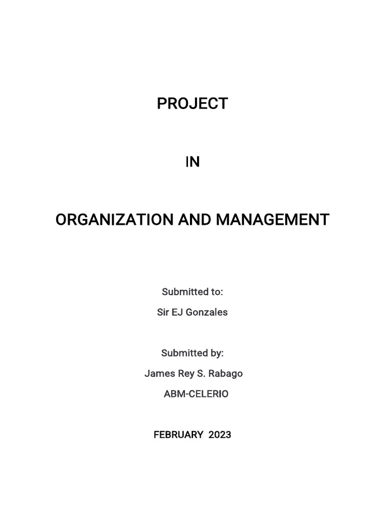 Project: Submitted To: Sir EJ Gonzales | PDF