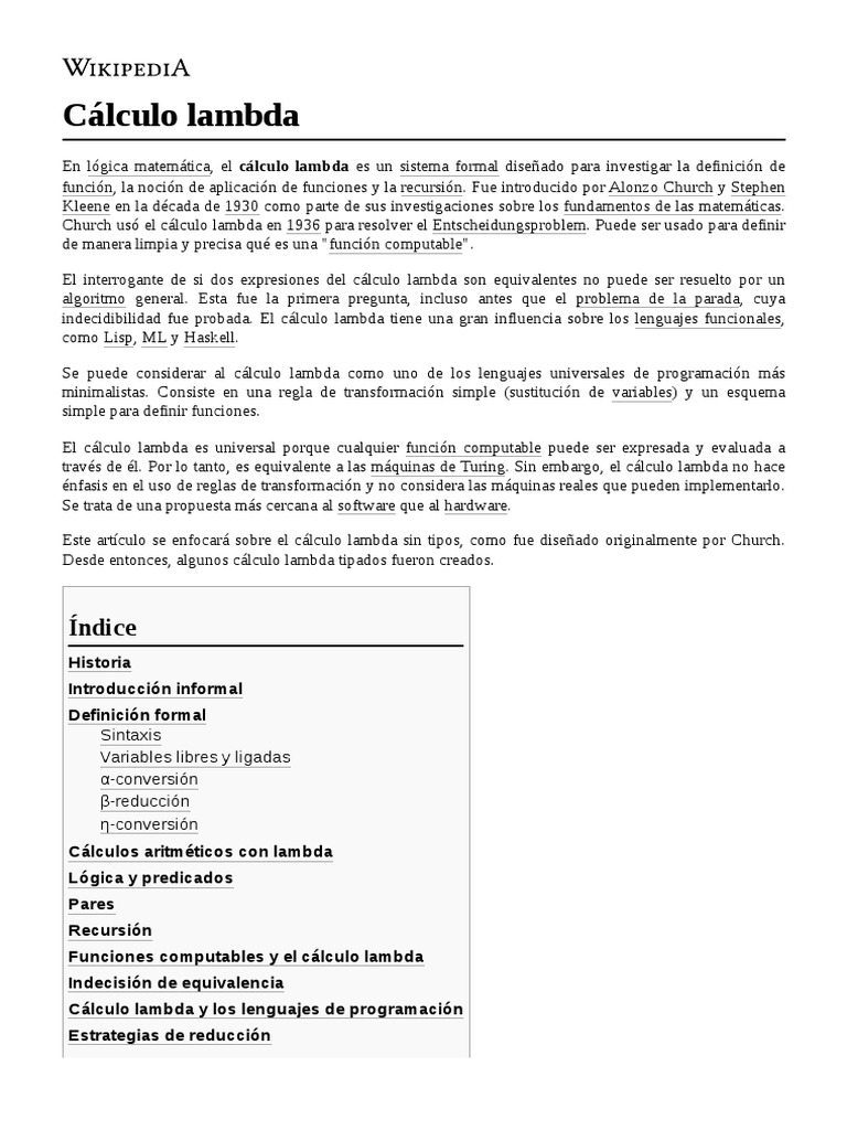 Cálculo Lambda | PDF | Programacion Funcional | Informática