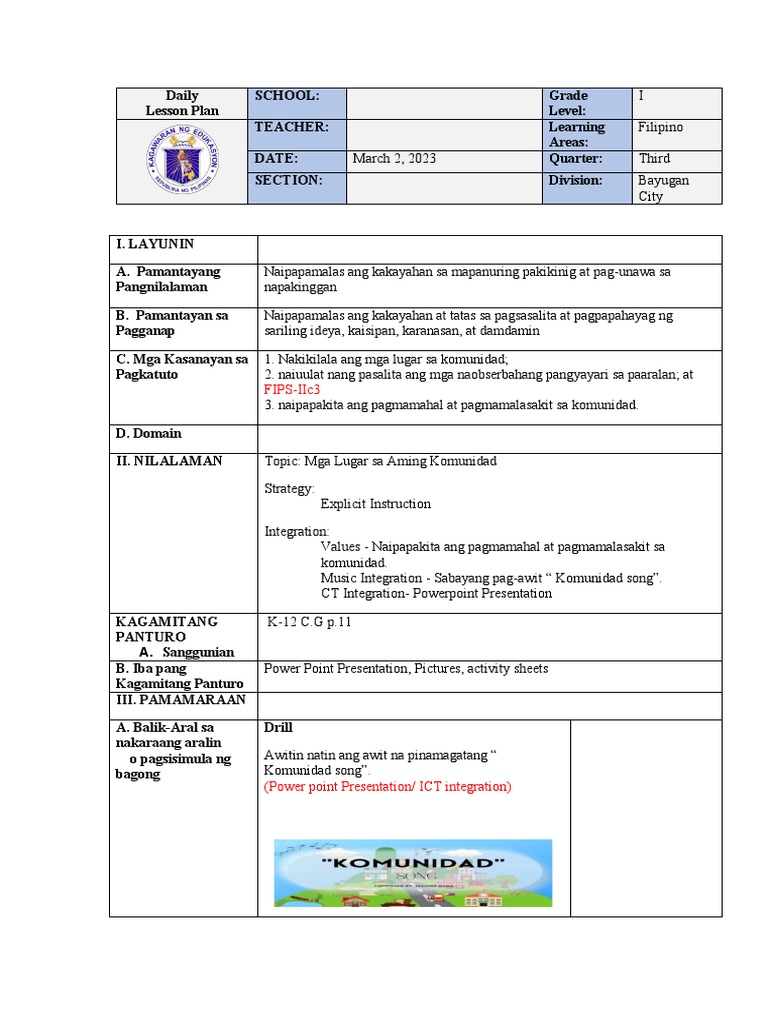 DLP Filipino Grade 1 Radish | PDF