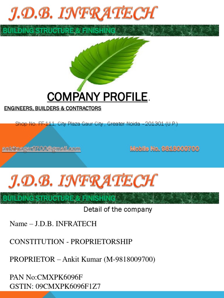 Company Profile.: Engineers, Builders & Contractors Shop No. FF-111, City Plaza Gaur City ...