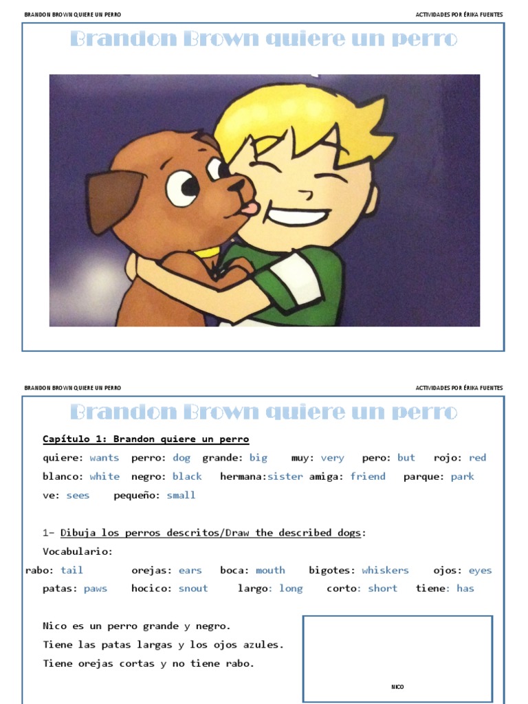 Actividades. Brandon Brown Quiere Un Perro | PDF