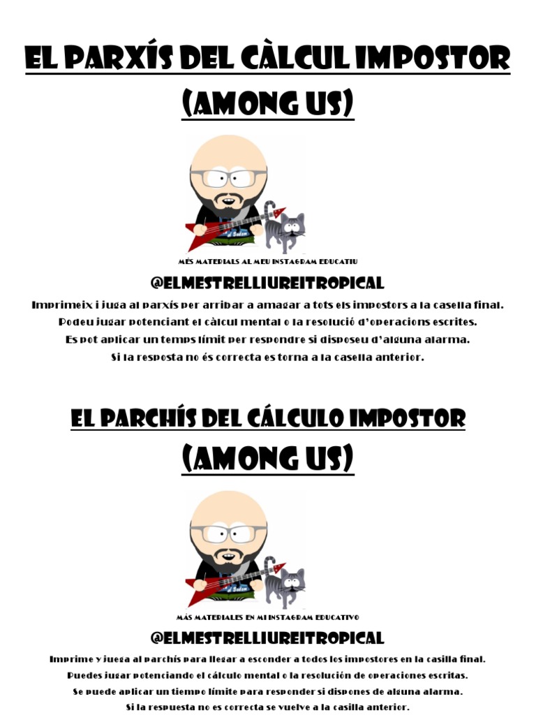 EL ParchÍS Del Cálculo Impostor Among Us | PDF