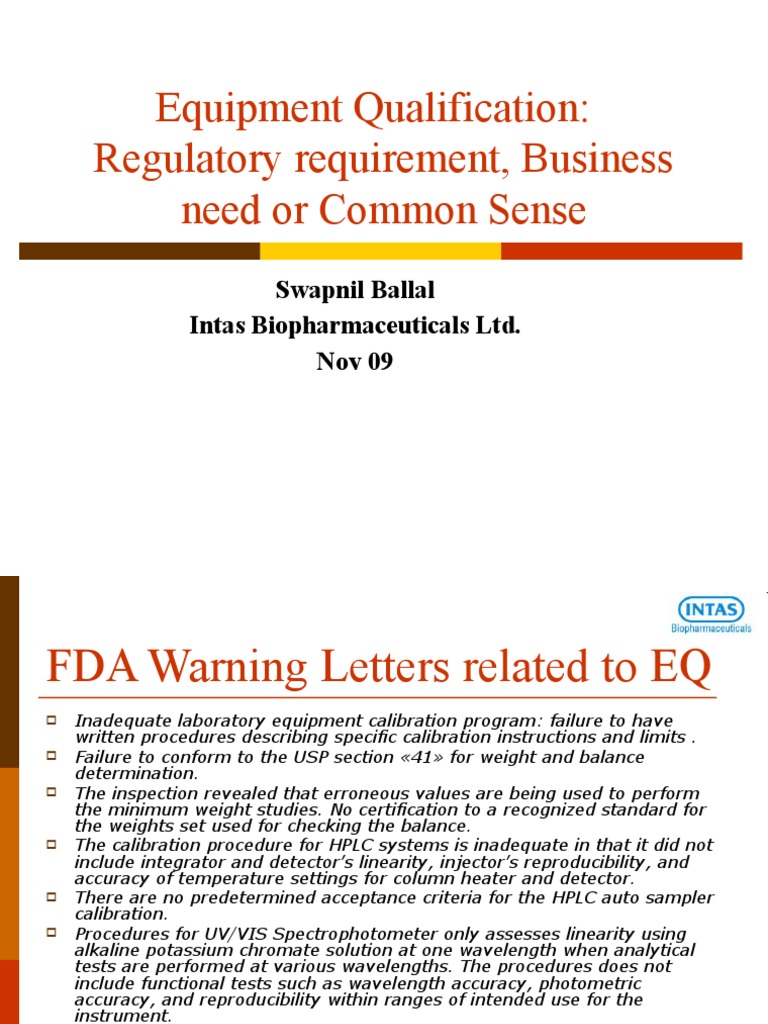 Equipment Qualification | Download Free PDF | Verification And Validation