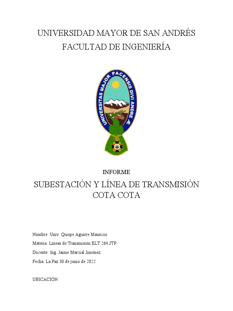 Línea de Transmisión Cota Cota | PDF