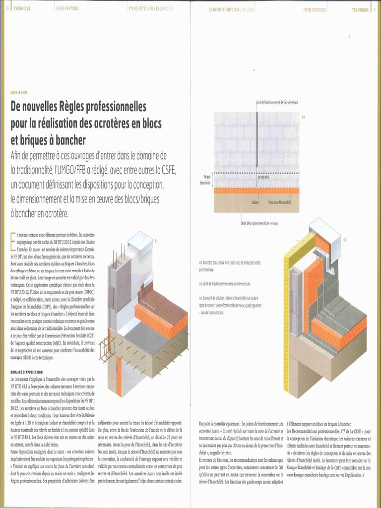 ETANCHEITE - INFO - Acrotère Blocs Et Briques À Bancher | PDF