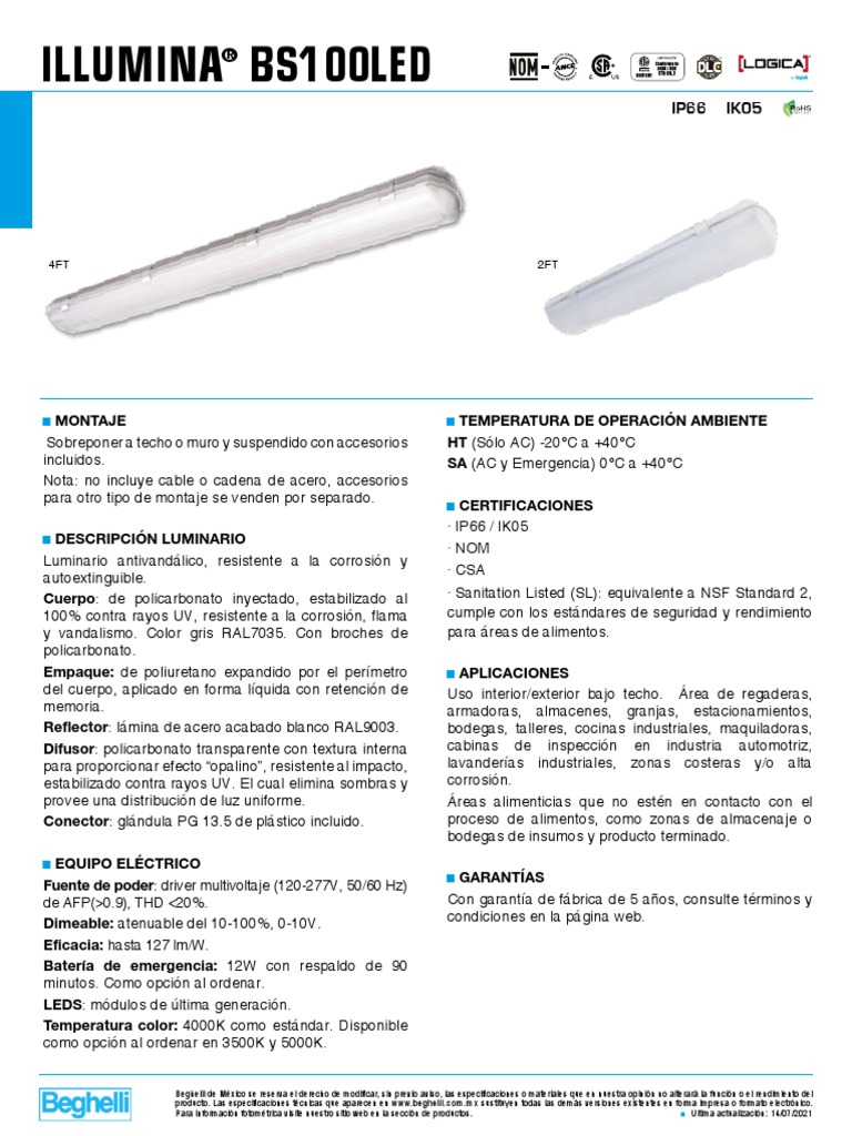Bs 100 Led | PDF | Ingenieria Eléctrica | Sector secundario de la economía