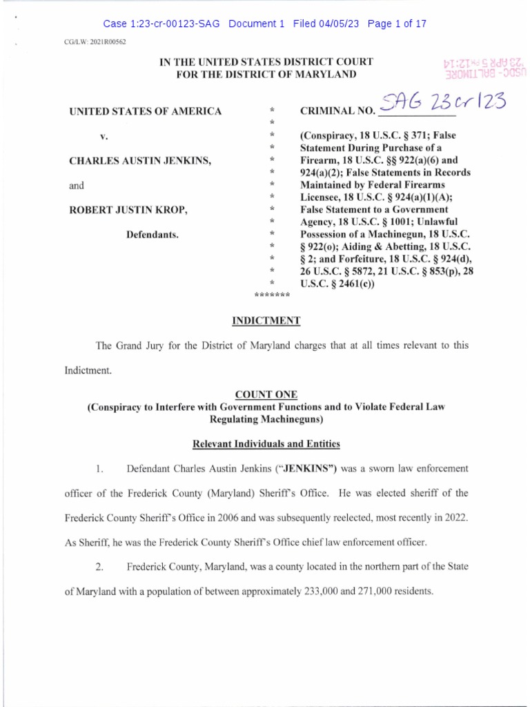 Jenkins Indictment | PDF