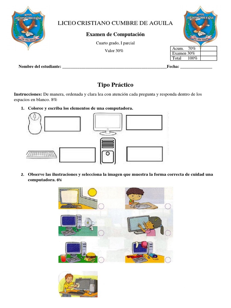 Examen Computación 4º Grado | PDF