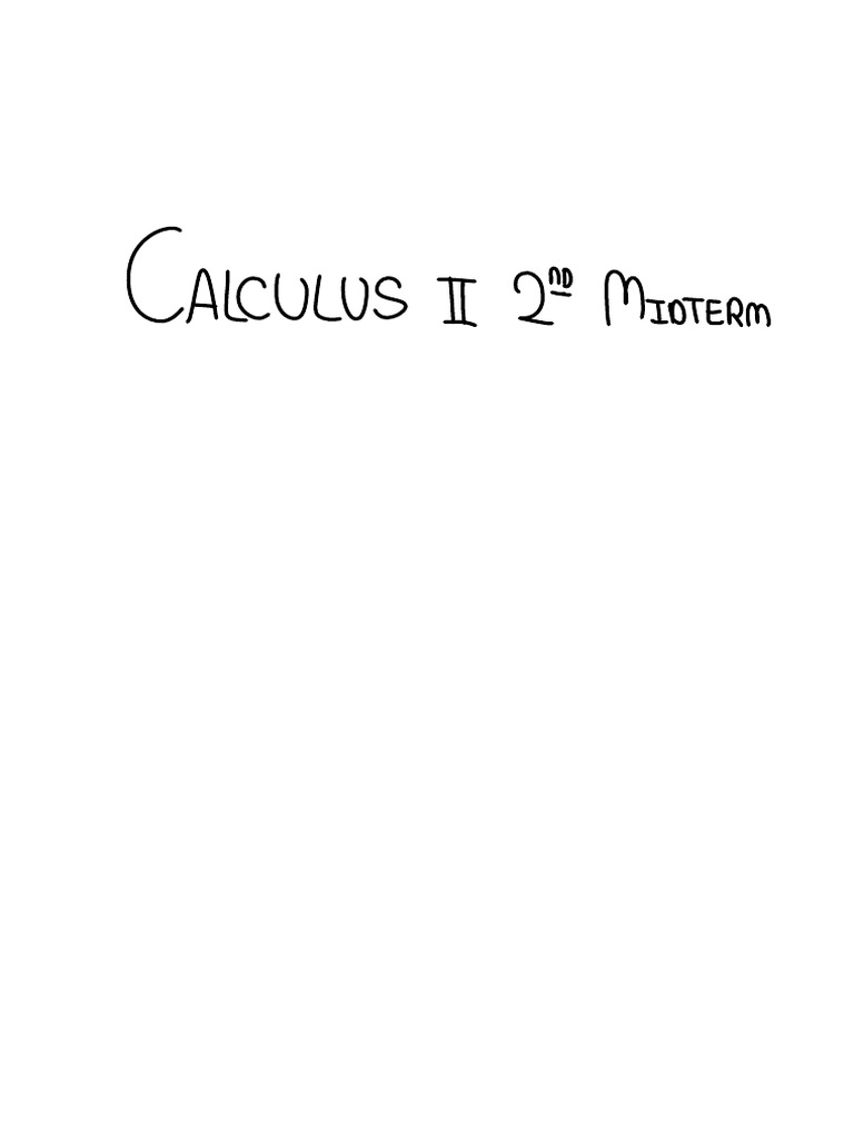 Calculus: 2 Midterm | PDF