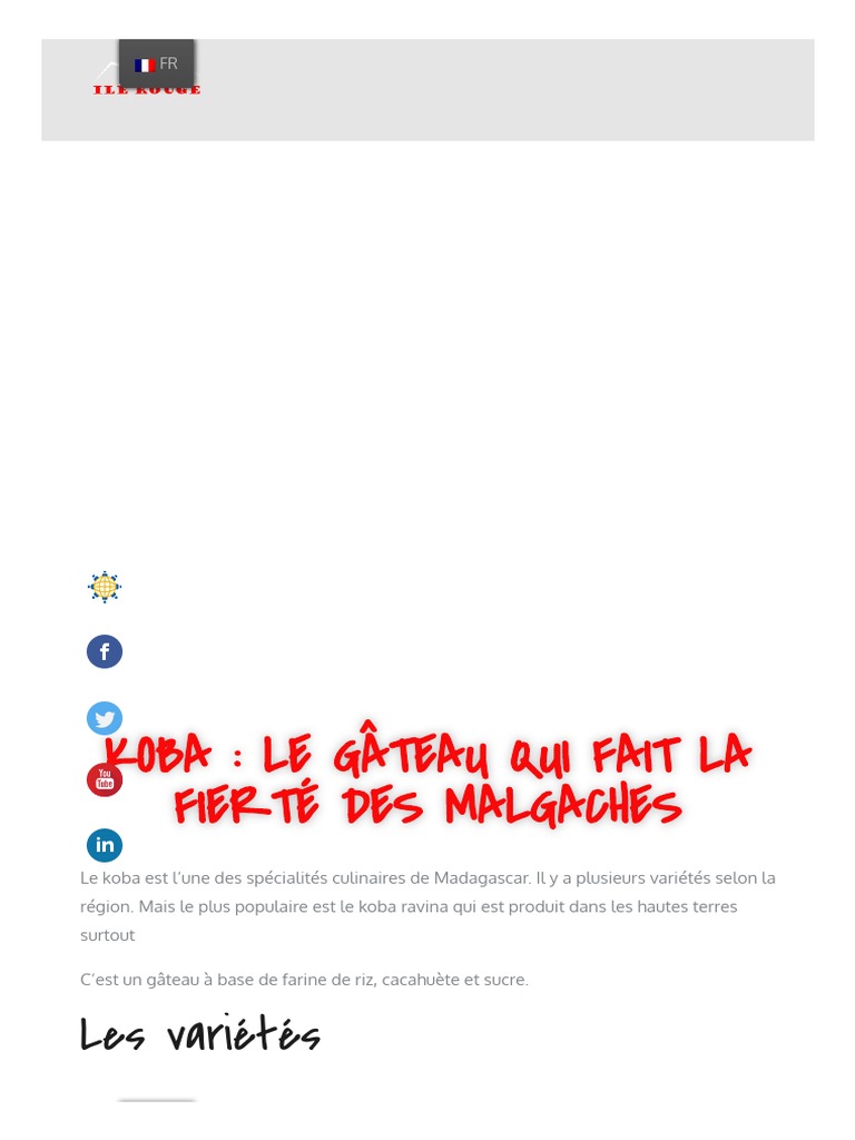 Koba - Gâteaux Malagasy - Différentes Variétés - Recettes | PDF
