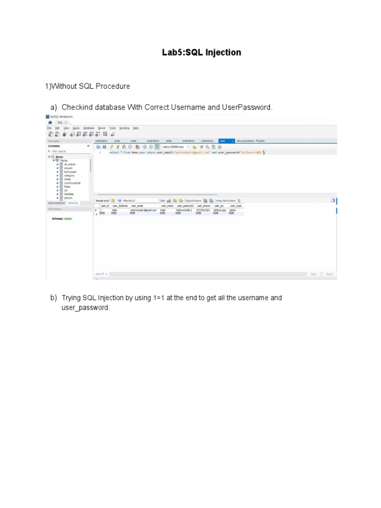 Lab5 - SQL Injection | PDF