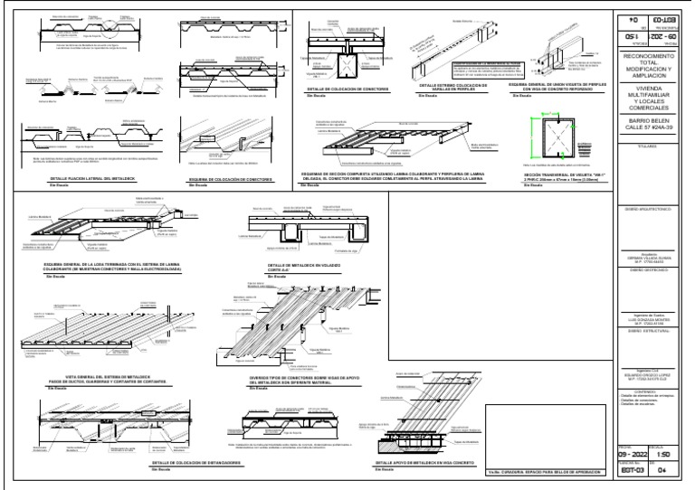 Plano Placa Metal Deck | PDF | Hormigón | Materiales de construcción