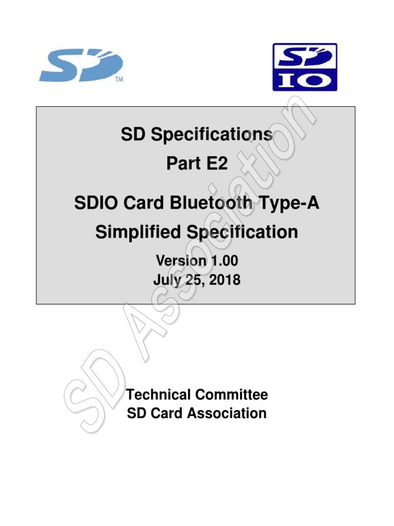 PartE2 - SDIO Bluetooth - Type - A - Simplified - Specification - Ver1 ...