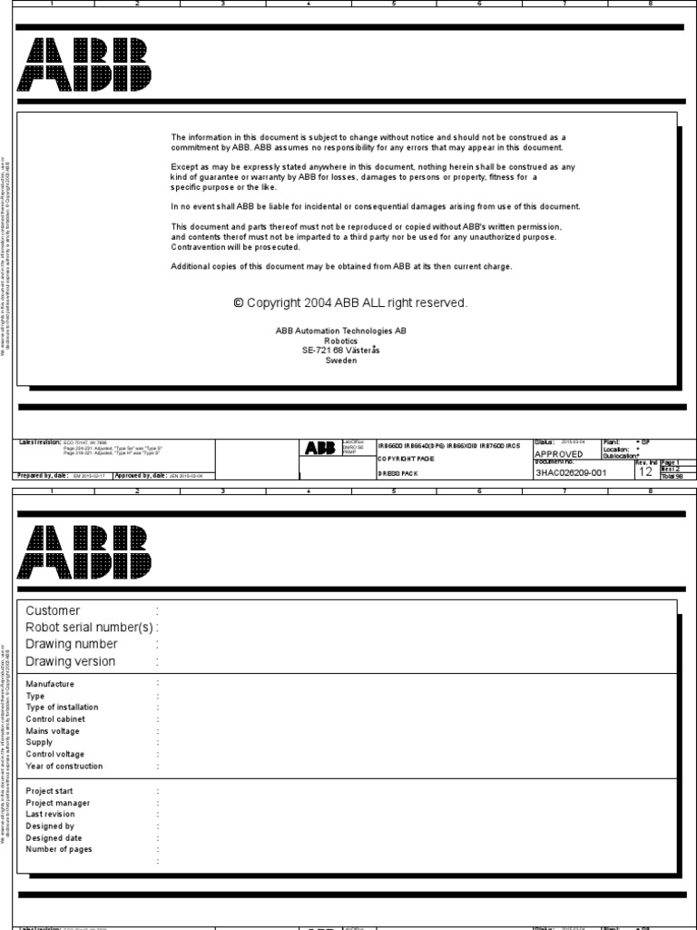 IRB 7600 - 3HAC026209-001 - Rev12 | PDF