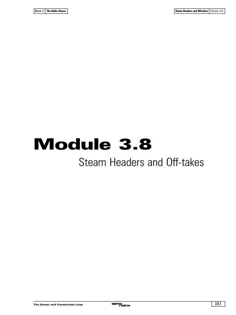 3.8 Steam Headers and Off-Takes | PDF | Boiler | Valve