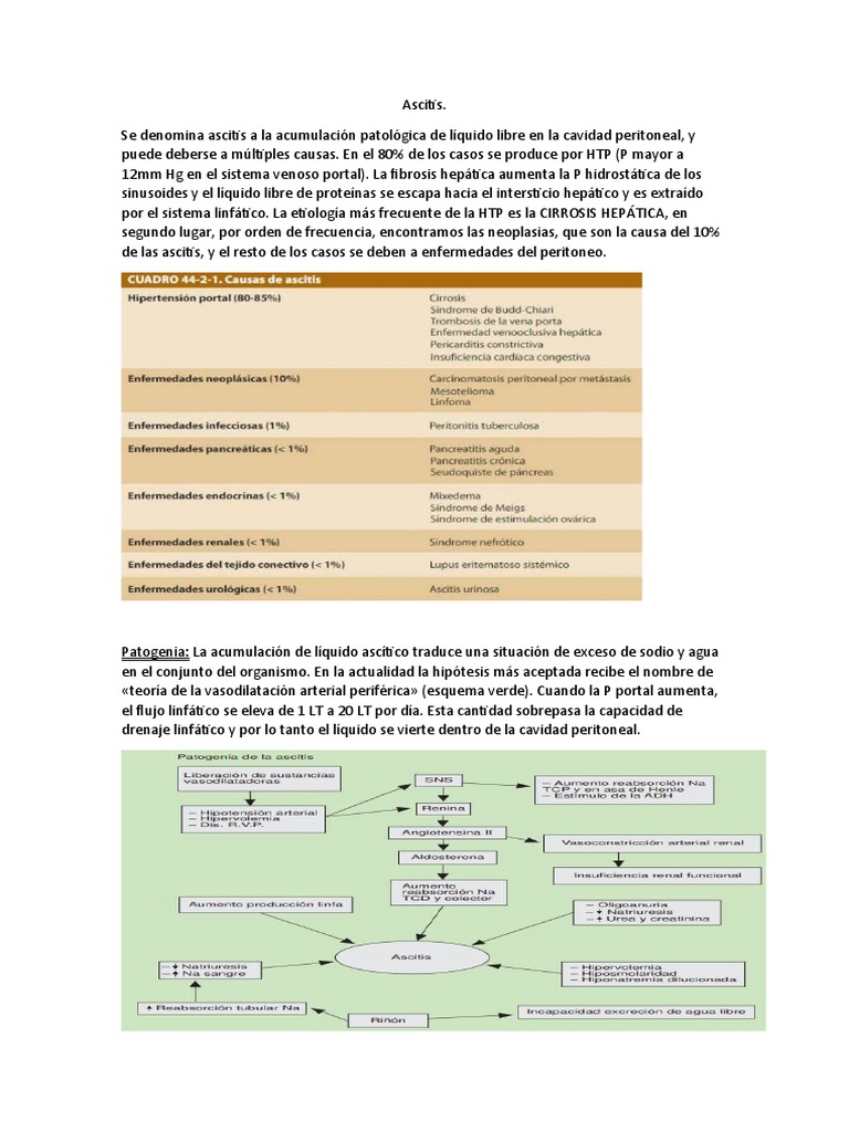 Ascitis: causas, patogenia, clínica, diagnóstico y tratamiento | PDF ...