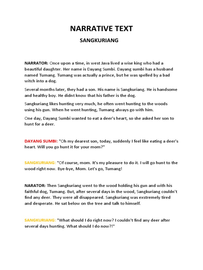 Naskah Drama B.inggris Sangkuriang | PDF