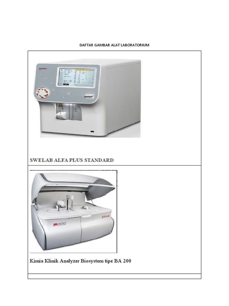Daftar Gambar Alat Laboratorium | PDF