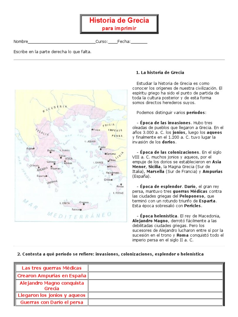 Historia de Grecia, Que Es La Historia, Historia Universal de Aplicaciones Didácticas | PDF ...