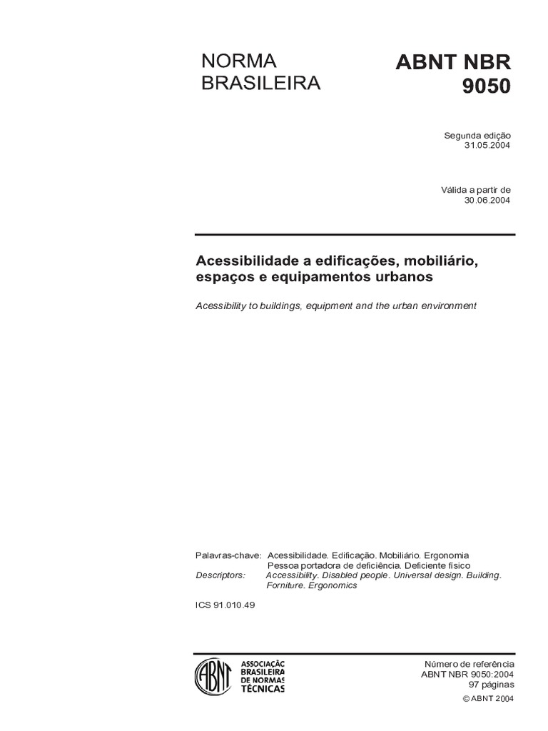 Abnt - NBR 9050 | PDF