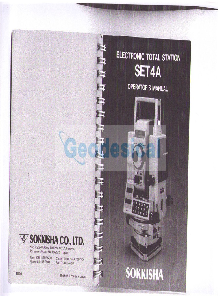 Sokkia Manual Estacion Total Set 4a en | PDF