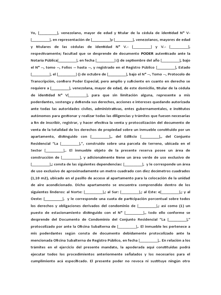 Poder - Venta Inmueble | PDF | Justicia | Crimen y violencia