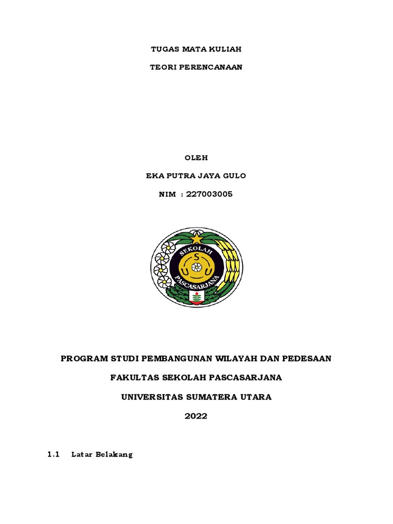 Tugas Teori Perencanaan | PDF | Teknologi & Rekayasa