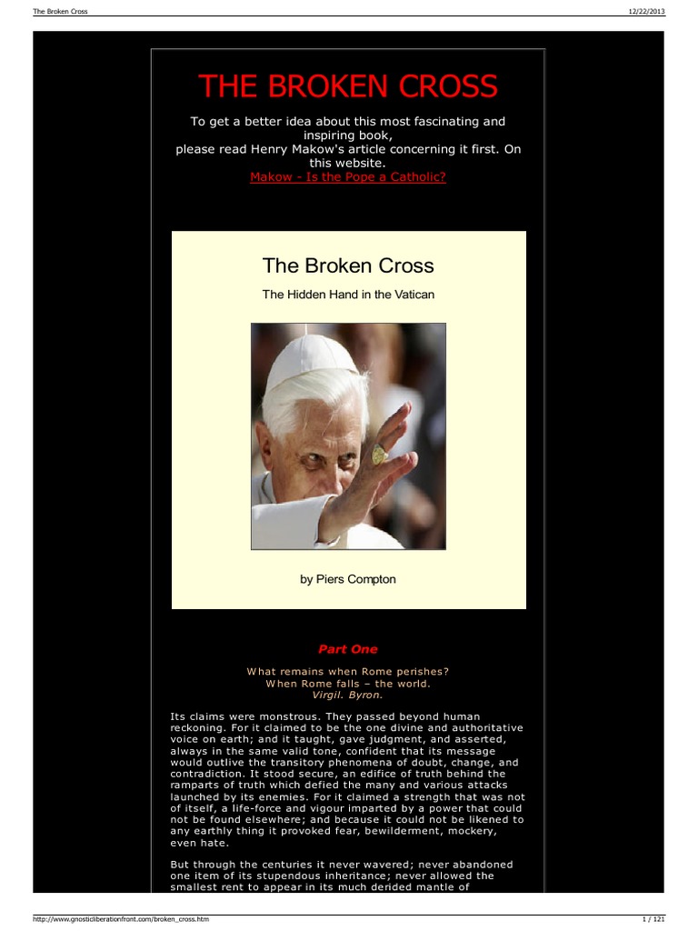 The Broken Cross (The Hidden Hand in The Vatican) | PDF | Isis | Pope
