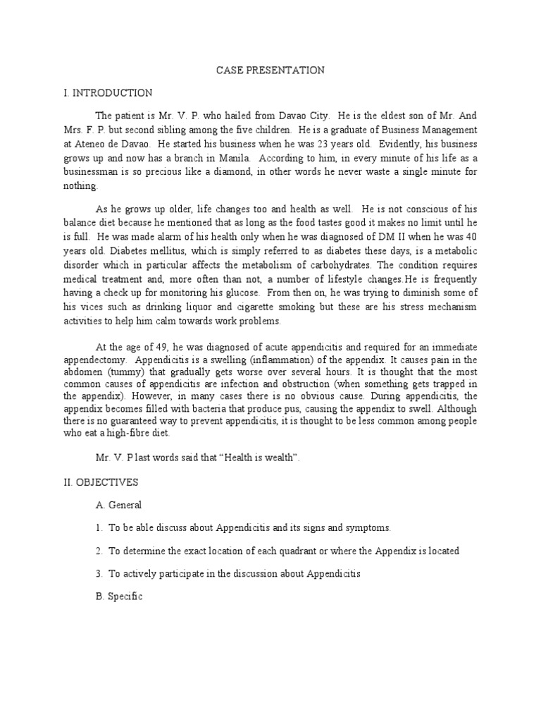 Case Presentation Format | PDF | Pain | Relaxation (Psychology)