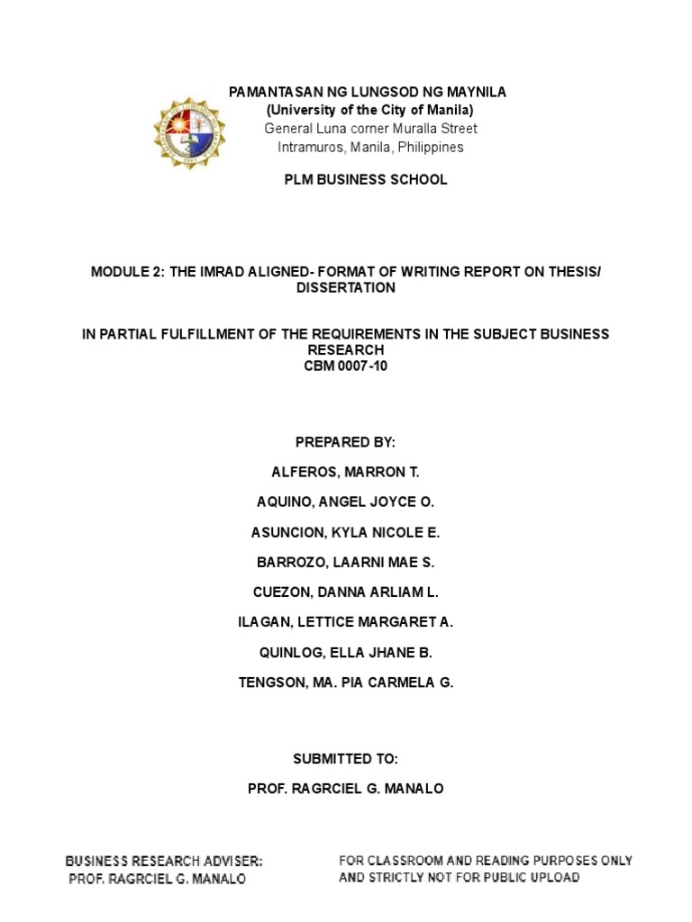 Chapter 2: IMRAD Framework Overview | PDF | Sampling (Statistics) | Theory