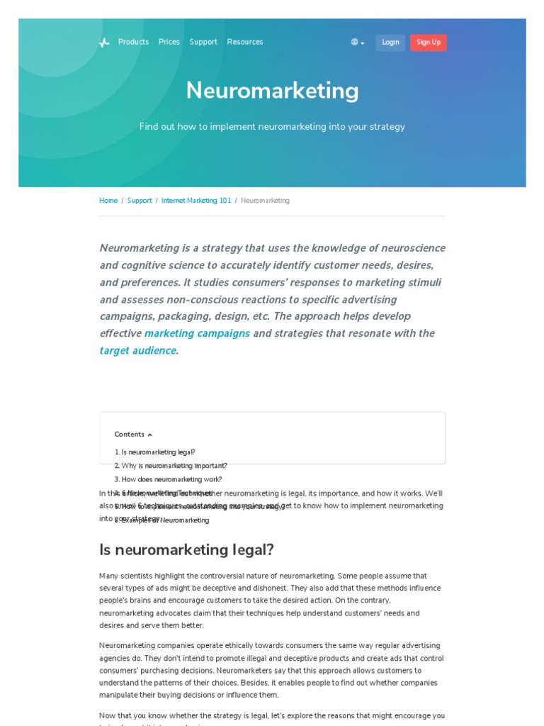 What Is Neuromarketing - Techniques and Examples - SendPulse | PDF ...