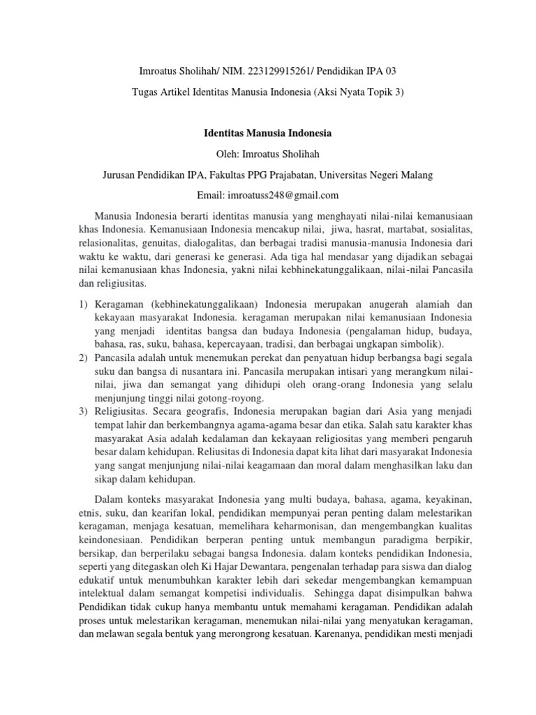 Imroatus Sholihah - Aksi Nyata (Topik 3) | PDF