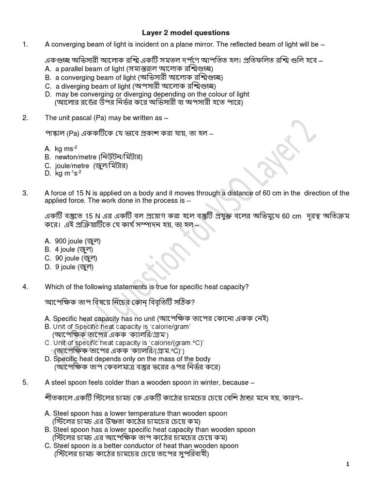 Layer 2 Model Questions | PDF