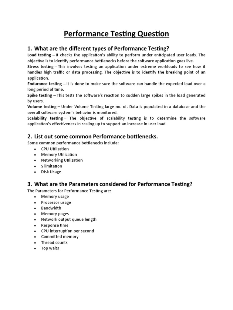Performance Testing Types & Bottlenecks | PDF | Computer Data Storage ... Performance Testing Types & Bottlenecks | PDF | Computer Data Storage ...