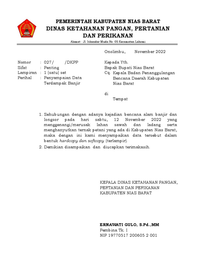 Surat Pengantar Untuk BPBD | PDF