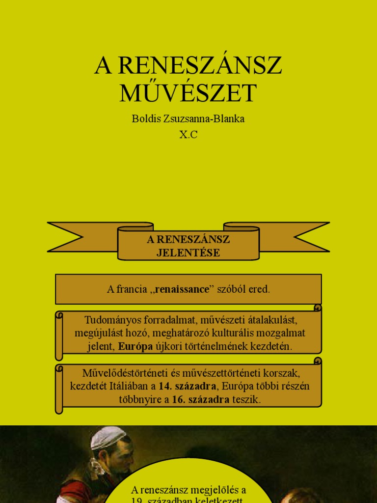 A Reneszánsz Művészet: Boldis Zsuzsanna-Blanka X.C | PDF