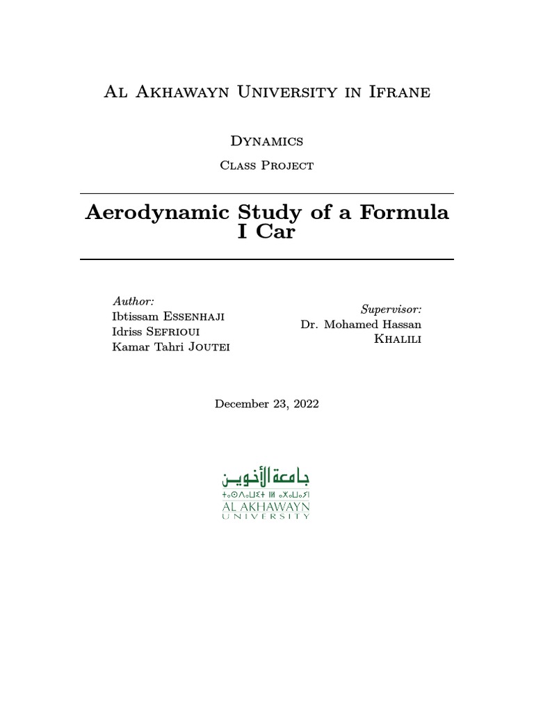 Dynamics Project | PDF | Formula One | Mechanical Engineering