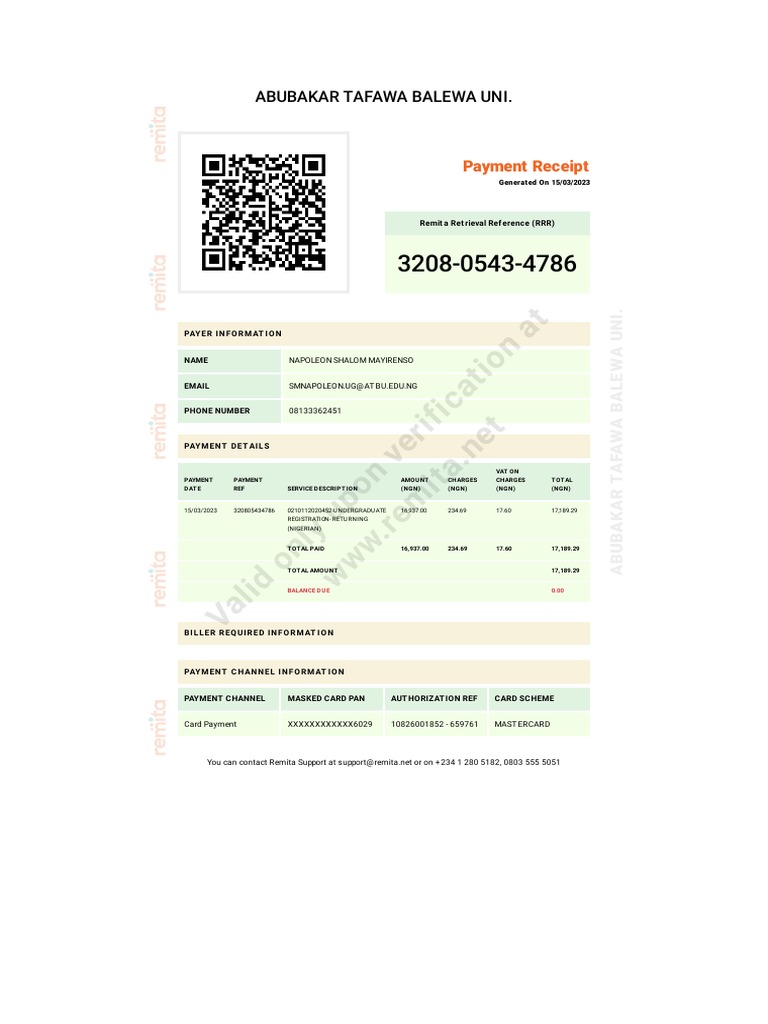 Shalom Second View Invoice - Receipt | Download Free PDF | Payments