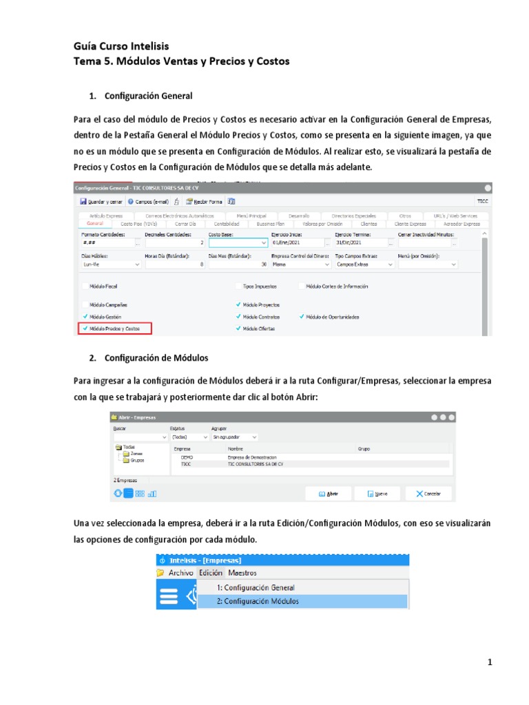 Módulos Ventas y Precios y Costos | PDF | Factura | Ventana (informática)