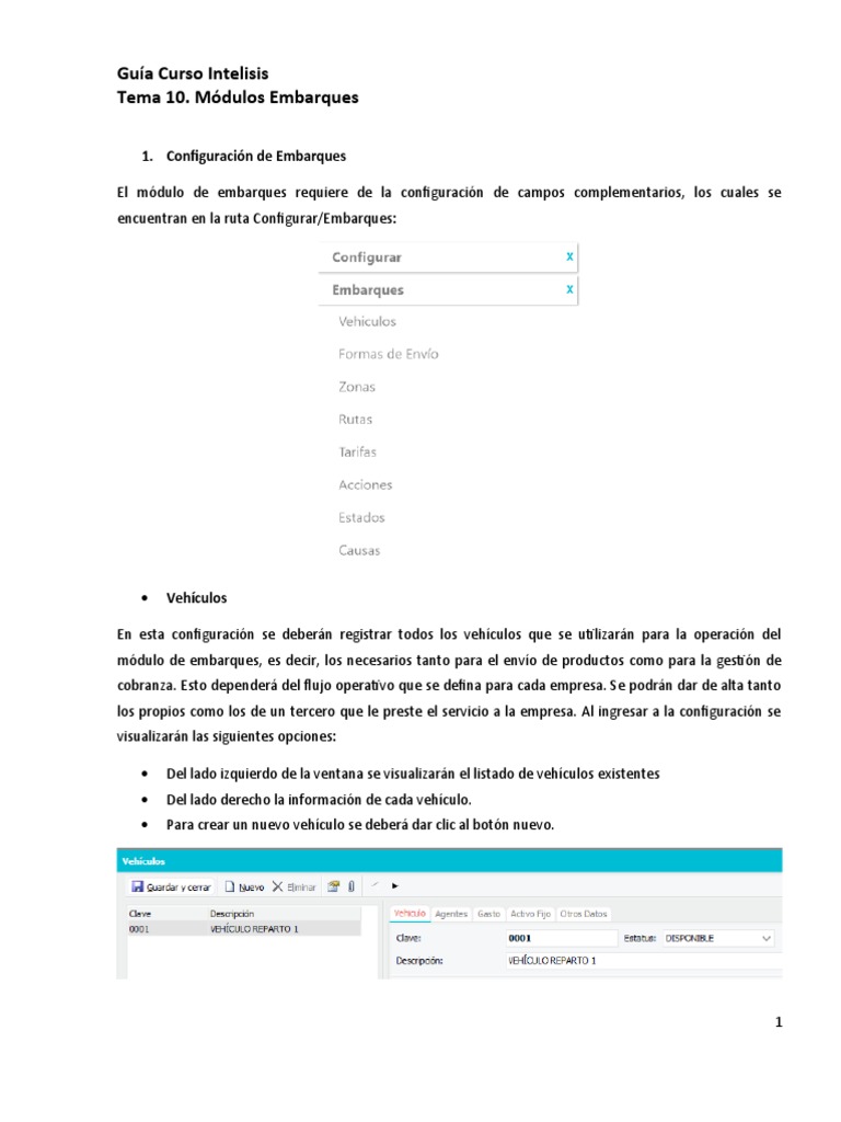 Configuración Módulo Embarques Intelisis | PDF | Inventario | Informática